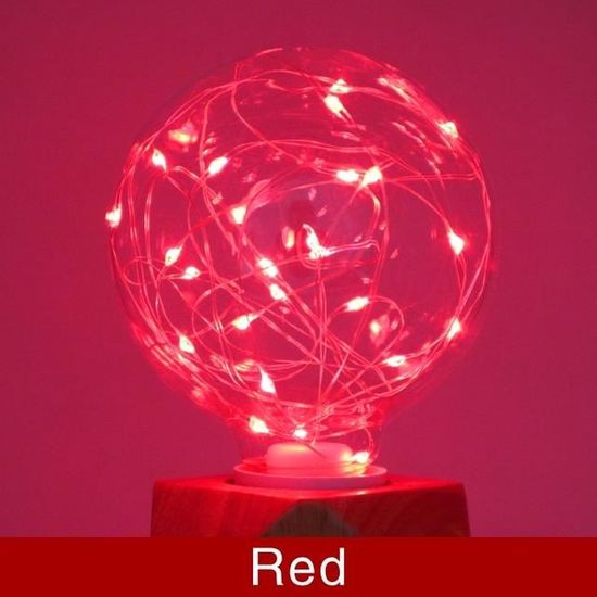 Ampoule,Rouge--Ampoule LED Edison E27 110V 220V G95, éclairage rvb ...