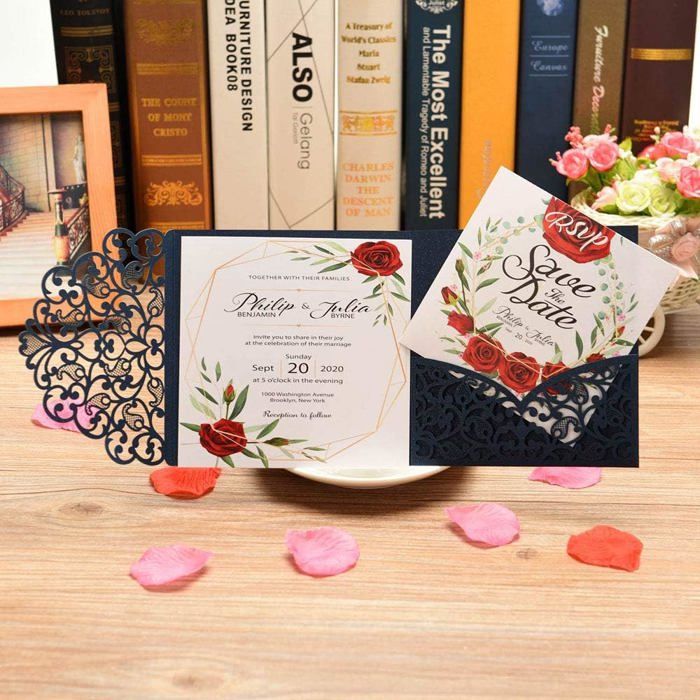 Carte D'Invitation De Mariage 40 Pcs Kit D'Invitations De Mariage ...