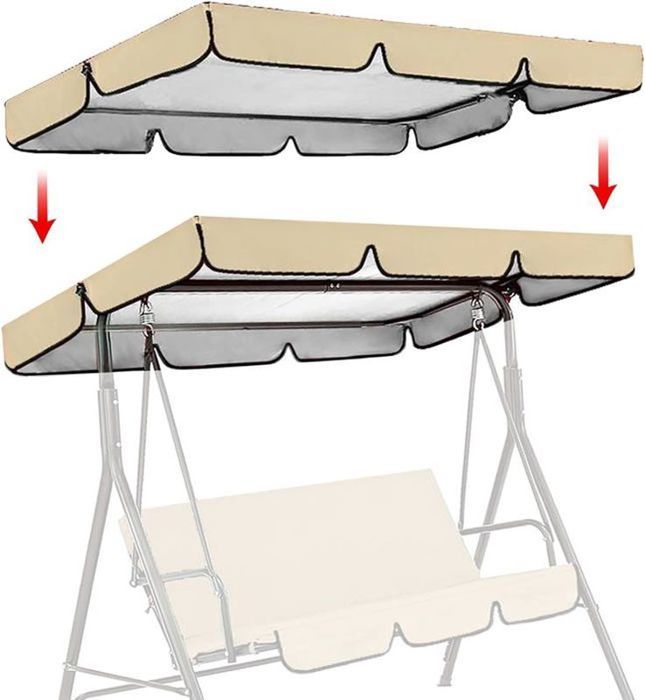 1 piece Toit de Rechange pour Balancelle de Jardin Anti-UV 249*185*18cm ...
