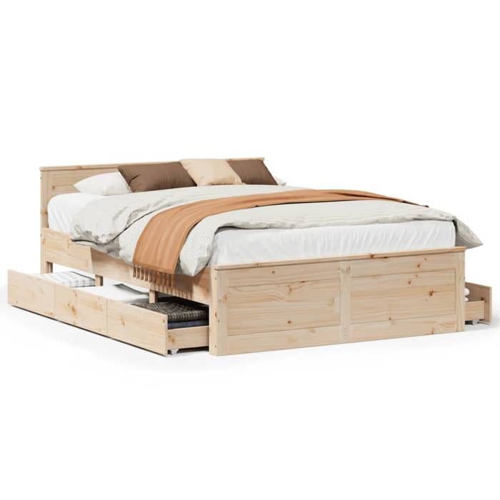 Lit Double Contemporain | Cadre de lit |sans matelas| avec tête de lit ...