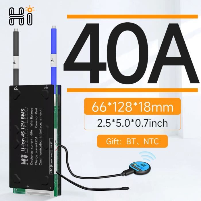 40A BT-Li-ion 4S 12V BMS-Bms Intelligent 4s 12v Lifepo4 Li-ion 18650 ...