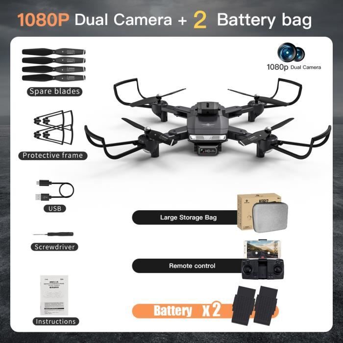 1080P 2B BK-Mini Drone professionnel KF617 4k à double caméra, moteur ...