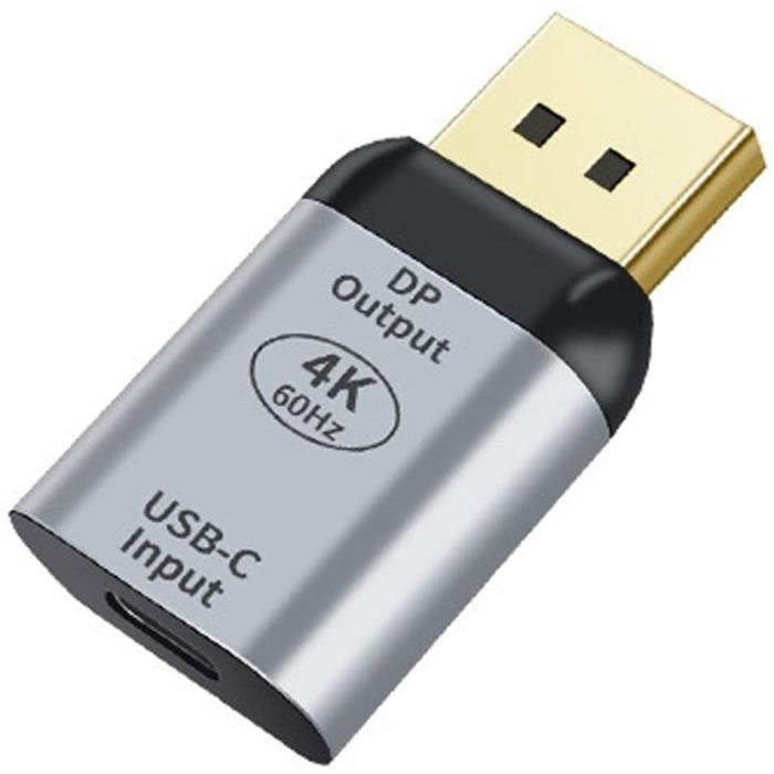 Xiwai Adaptateur USB-C type C femelle vers DisplayPort DP HDTV 4K 60Hz ...