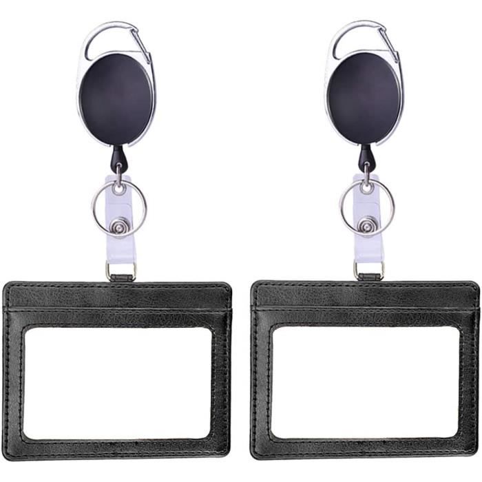 Porte-badge rétractable rétractable avec porte-clés clip rétractable ID ...