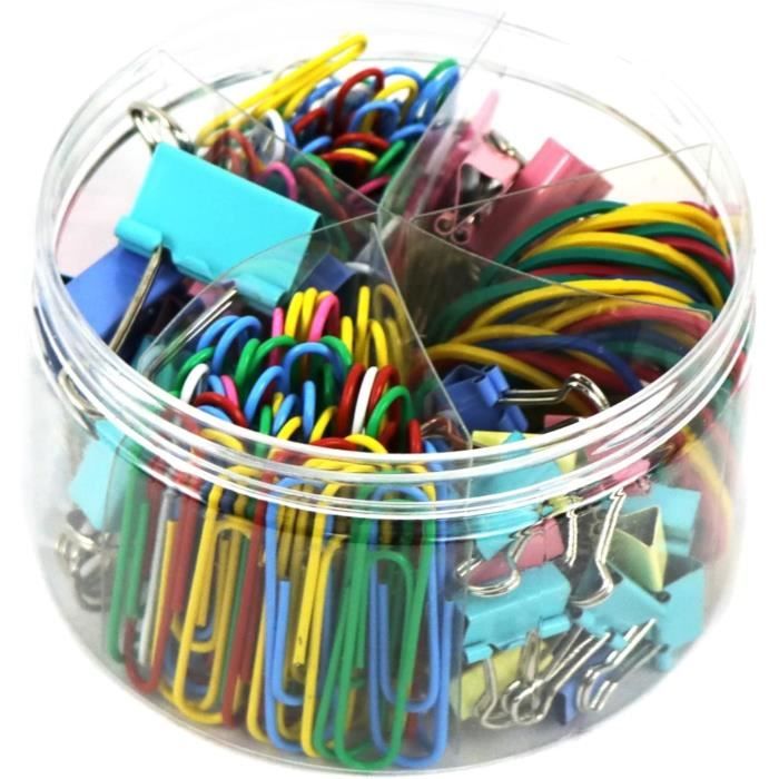 Lot De 300 Trombones Colorés En Métal Enduit Avec Boîte Pour Bureau ...