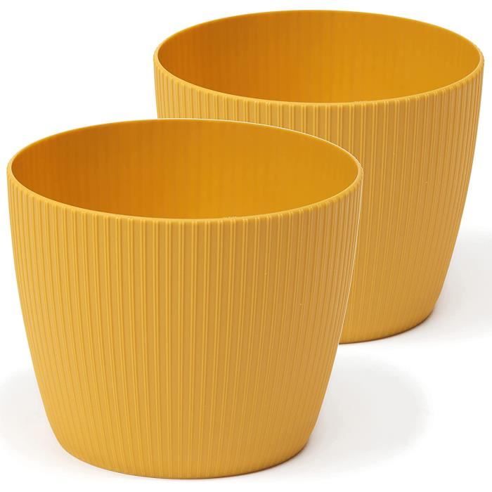TYMAR Pot de Fleurs, Lot de 2 ( Moutarde, ø 10 cm )[319] - Cdiscount ...