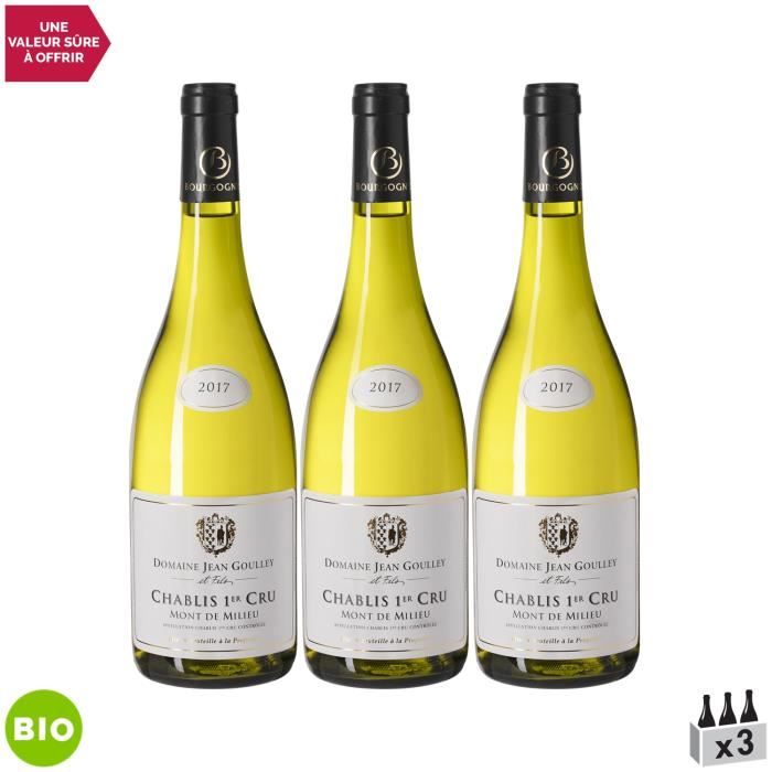 Chablis 1er Cru Blanc 2018 - Bio - Lot de 3x75cl - Domaine Jean Goulley ...