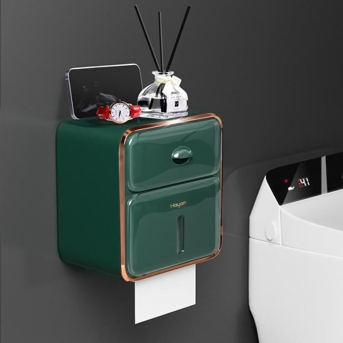 (Dark green)Porte-rouleau de papier toilette mural, support de ...