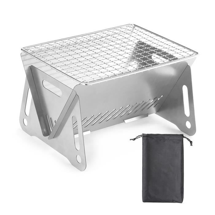Réchaud,Poêle à Barbecue pliable Portable en acier inoxydable pour 1-2 ...
