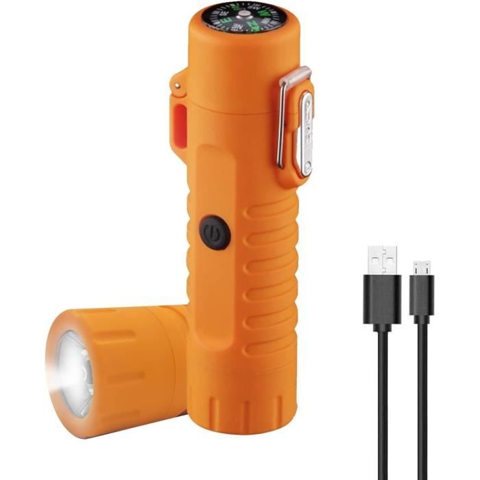 Briquet Électrique Étanche À Double Arc Briquet Coupe-Vent Avec Lampe ...