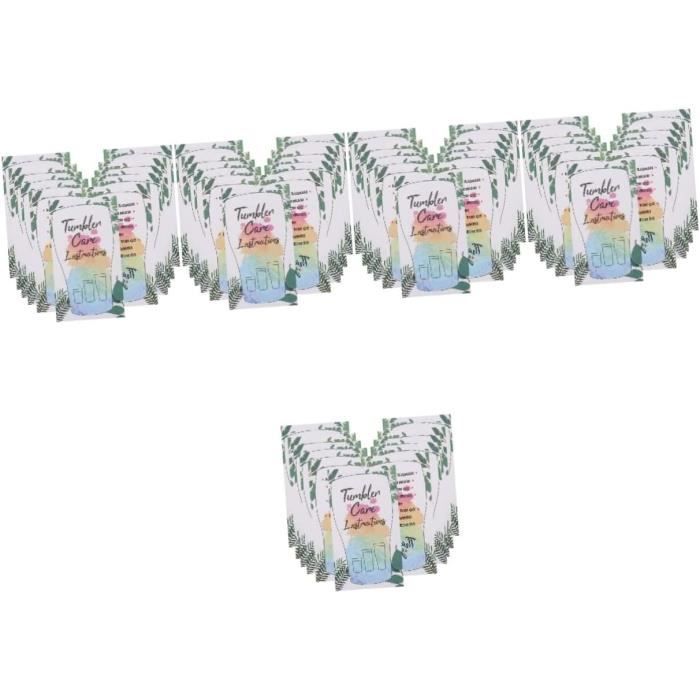 500 Feuilles Carte D'Entretien Du Verre Cartes Gobelet Petite Boutique ...