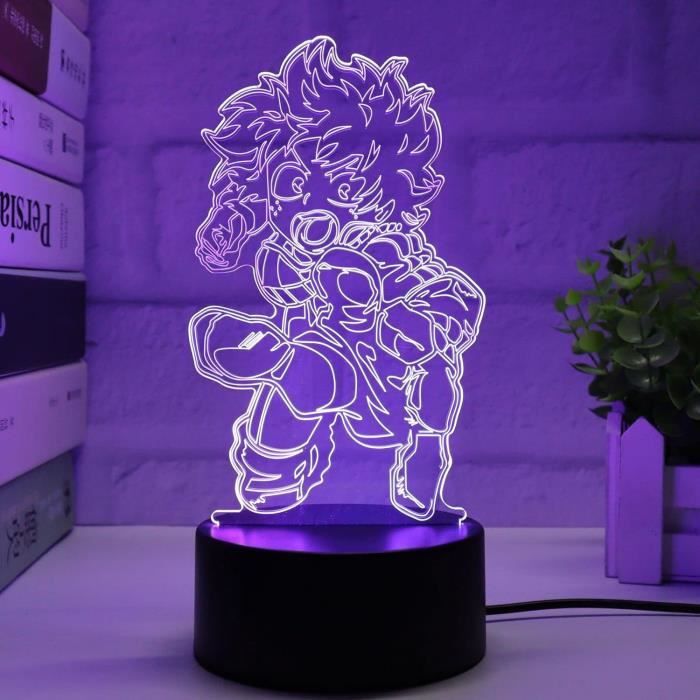 My Hero Academia Veilleuse Led Mha 3D Illusion Lampe Avec Télécommande ...