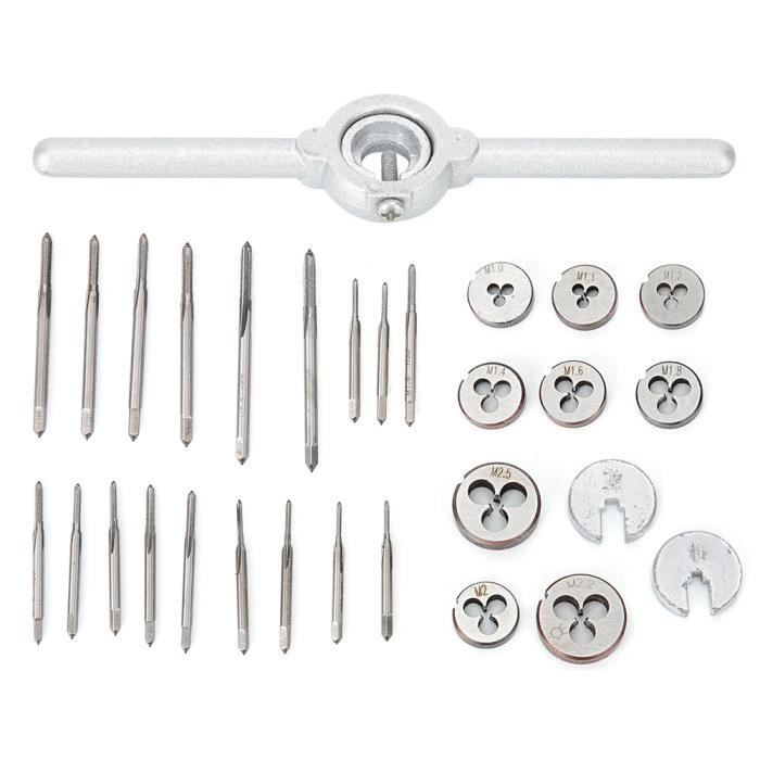 Minifinker Taraud à vis Jeu de tarauds et filières à vis en métal, Kit d'outils manuels de ...