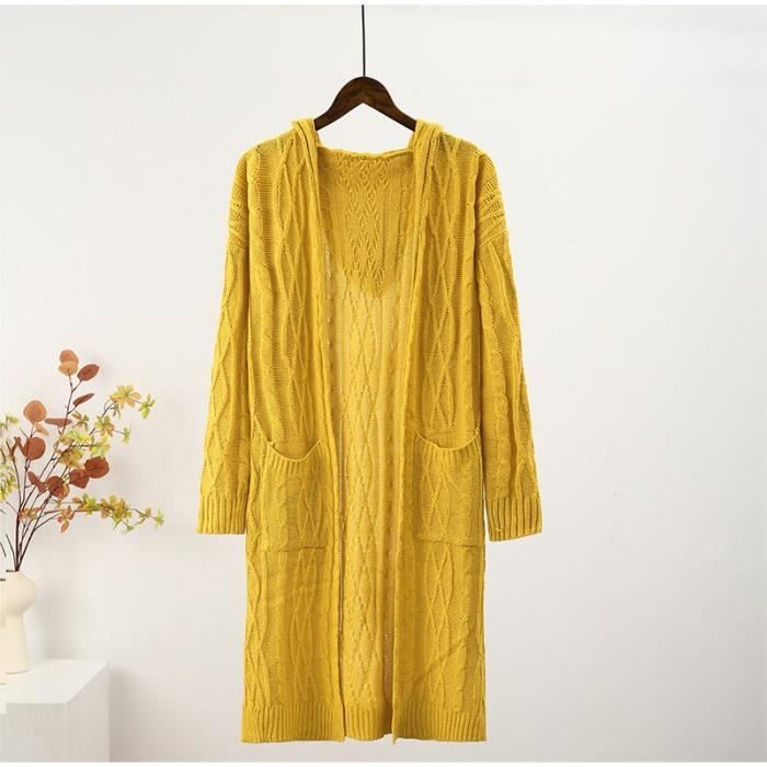 Gilet Cardigan Femme,Cardigan tricoté vert Crochet pour femme,pull ample à manches longues,chaud ...