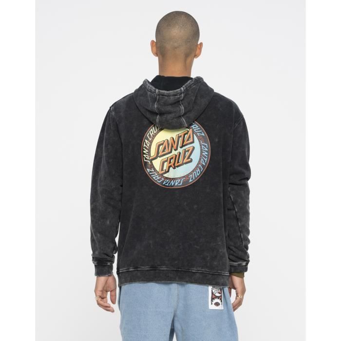 Santa Cruz - Loud Ringed Dot Sweat à Capuche Homme Black Acid Wash - (S ...