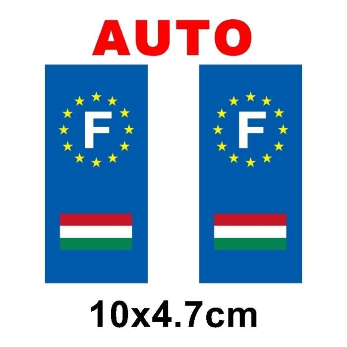 Autocollant plaque immatriculation auto drapeau hongrie - Cdiscount Auto
