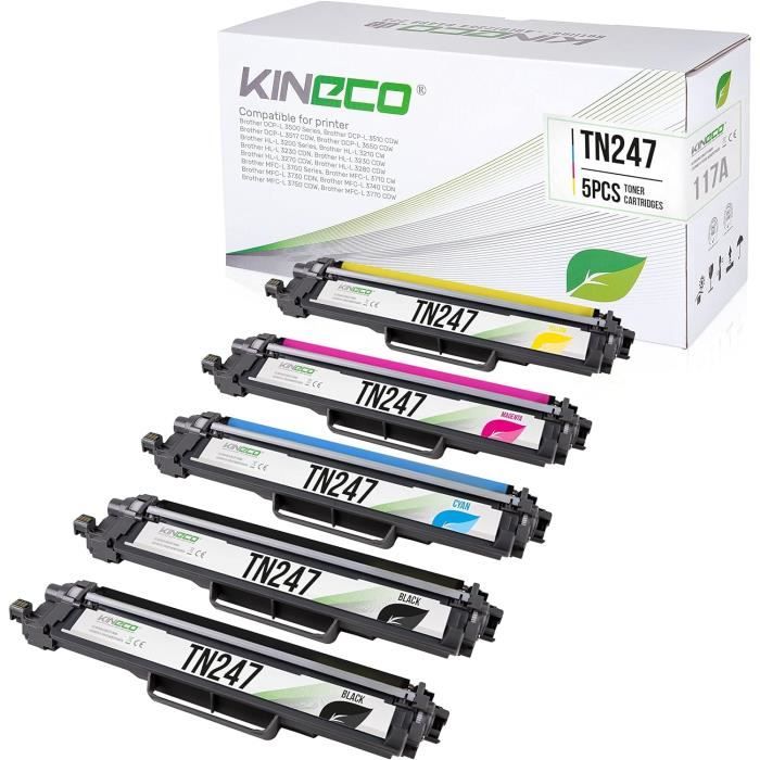 Tn243Cmyk Toner Tn-247 Tn247 Compatible Pour Brother Mfc-L3750Cdw Hl ...