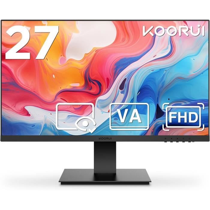 Écran Pc 27 Pouces 75Hz,Fhd(1920 * 1080),Va,Moniteur Pc,Vga & Hdmi 1.4 ...