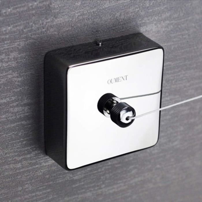 QAZW Chromage Corde à Linge,Rétractable Étendoir à Linge,Ligne de ...