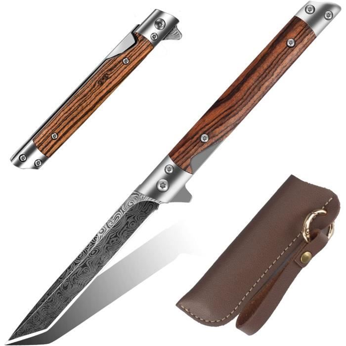 Poktlife Couteau Pliant,Couteaux de Survie,Outdoor Couteau,Couteau de ...