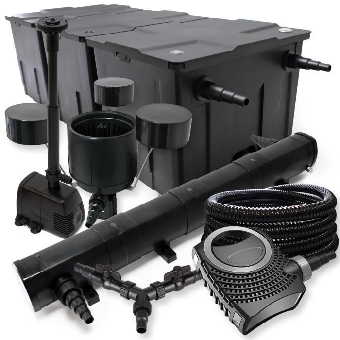 Kit filtration bassin 90000l 72W UVC NEO8000 Pompe 25m Tuyau Skimmer ...