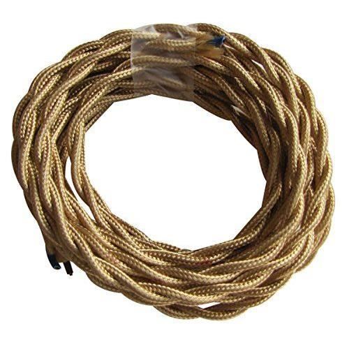 Fil électrique torsadé - Tibelec - 073930 - Or - 3 m - Double isolation ...