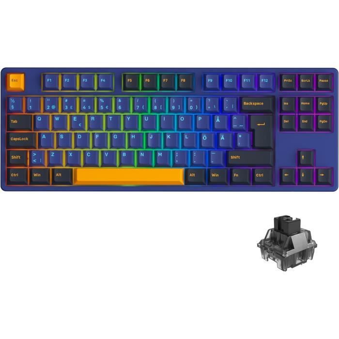 5087B Plus Clavier Mécanique Rvb, Layout Qwerty Iso-Nordic, Clavier De ...