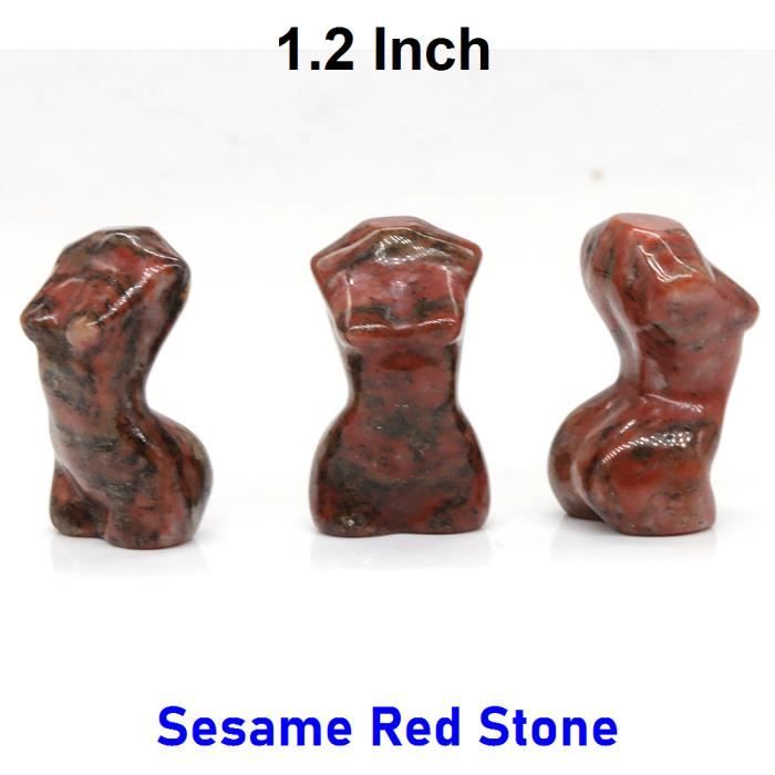 PIERRE VENDUE SEULE,Sesame Red Stone-3 PCS--Statue de modèle de femme ...