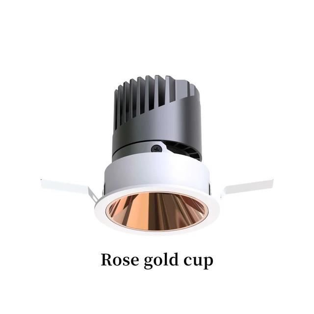 Downlight,Rose gold-18W Dimmable-Warm white 3000K--Spot lumineux LED ...