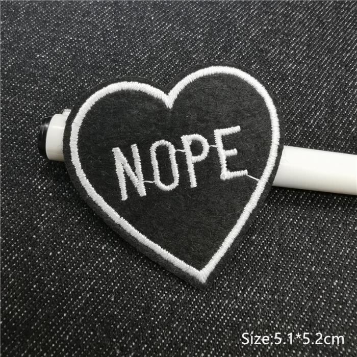 16 -Patch brodé pour vêtements,noir et blanc,accessoires de couture ...