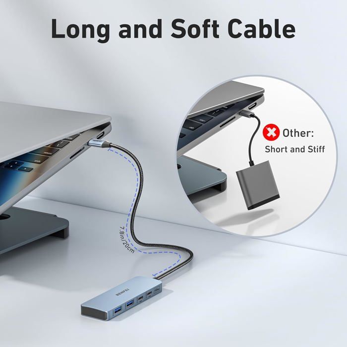 Hub Usb C 10Gbps, Adaptateur 4 Ports Usb 3.2 Compatible Avec Macbook ...