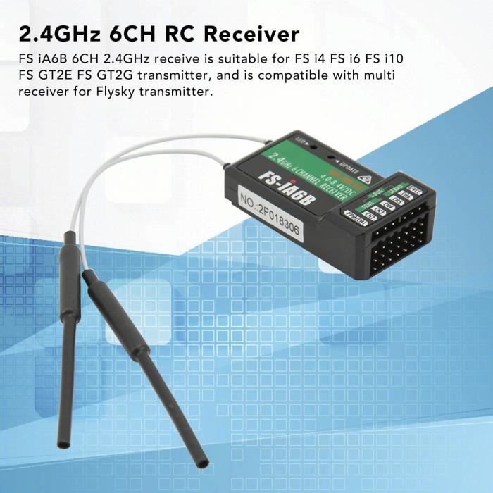 Récepteur FS IA6B 6CH 2.4GHz - VGEBY - Double antennes - Léger et petit ...