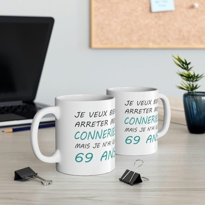 Mug Anniversaire 69 ans - Idée cadeau anniversaire homme ou femme ...