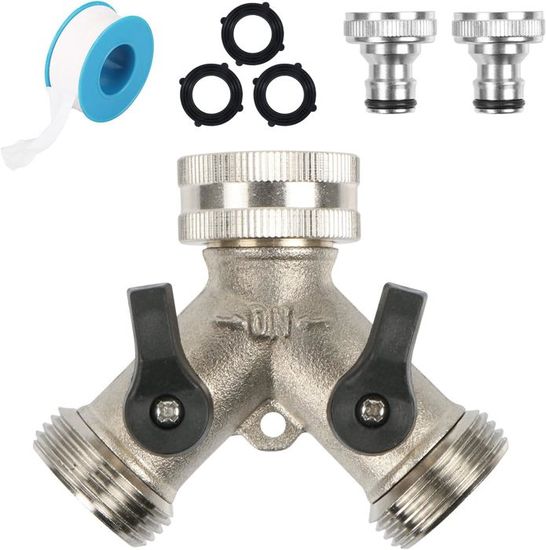 ROBINET - RACCORD- 2-Voies Y-Distributeur, Adaptateur Tuyau Arrosage en ...