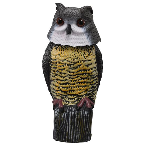 INN Faux hibou 17x17x38cm avec yeux lumineux leurre de hibou simulation ...