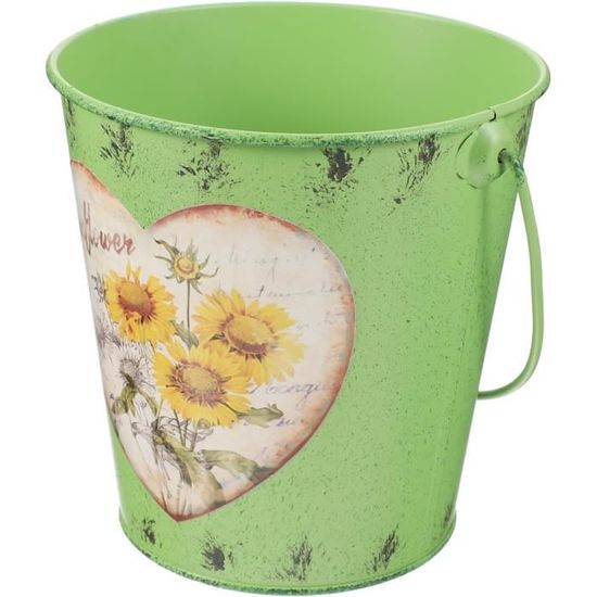 2 Pièces Seau En Fer Avec Anse Jardinière Seau Ronde En Métal Vintage ...