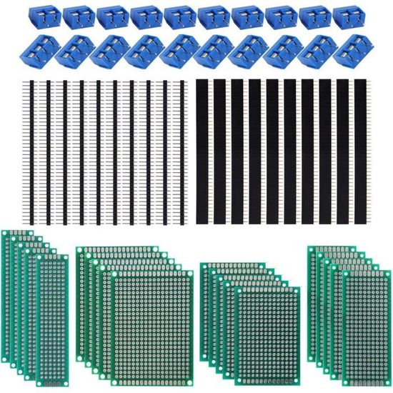 20pcs PCB Panneau Prototype Cartes Circuits Plaques Souder Double Faces ...