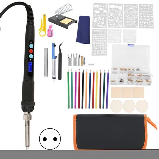 YOS- Set de pyrogravure Kit de brûlage au bois professionnel avec écran ...