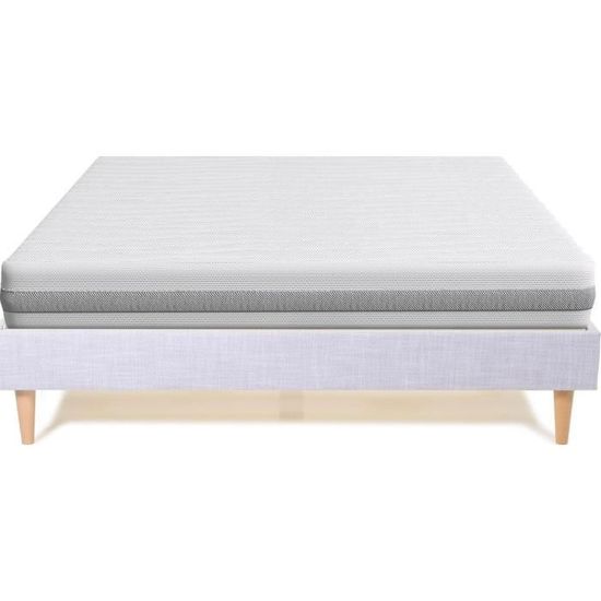 Lit - HOMIFAB - Dina - Gris - A lattes - Bois massif - Cdiscount Maison