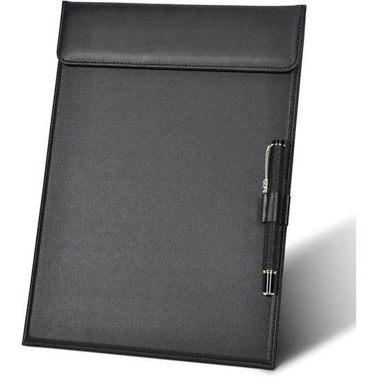 GORESE Porte Bloc A4 en Cuir PU, A4 Porte Documents en Cuir Menu Planche à Dessin avec Clip en ...