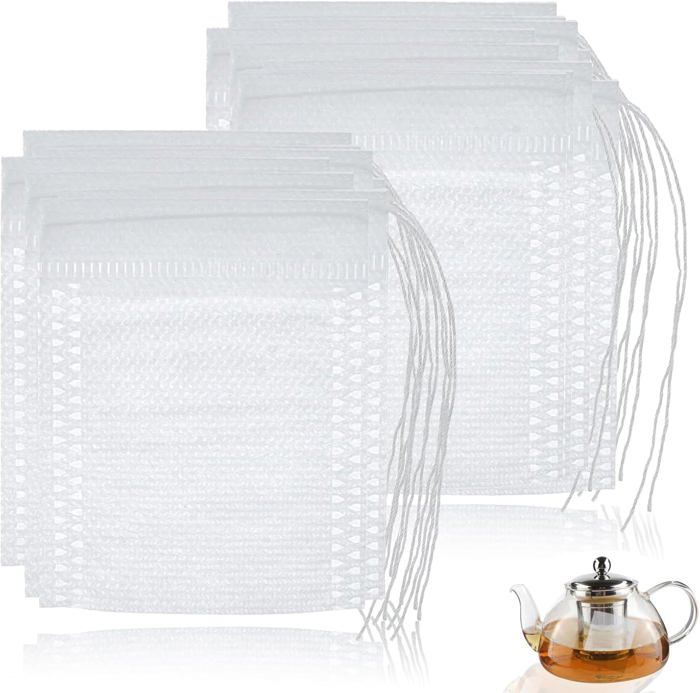 Lot de 30 sachets de thé vides réutilisables de 9 x 7 cm pour thé en vrac, filtre à thé, sacs d ...