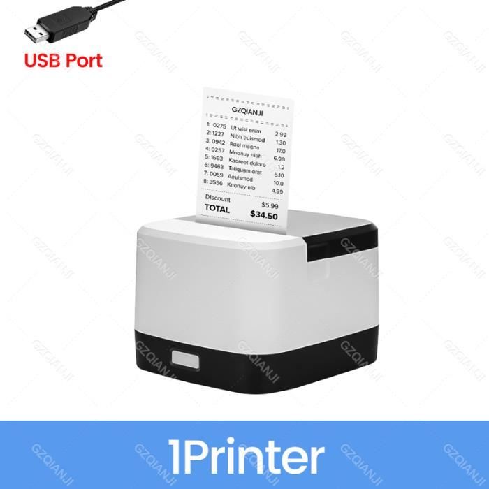 Port USB-Xprinter-Imprimante de reçus de 58mm, avec USB, Bluetooth ...