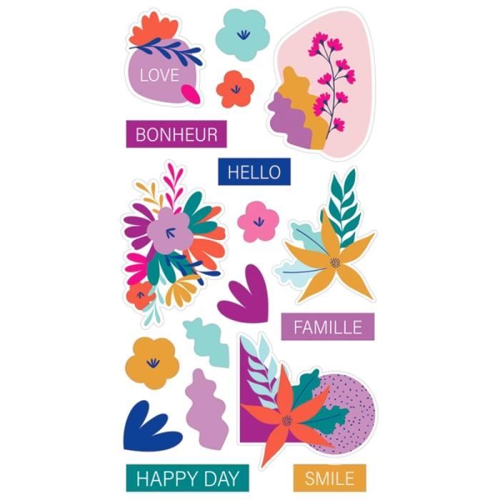 Stickers - ARTEMIO - Color Block - 18 pcs - Transparents - Multicolores ...