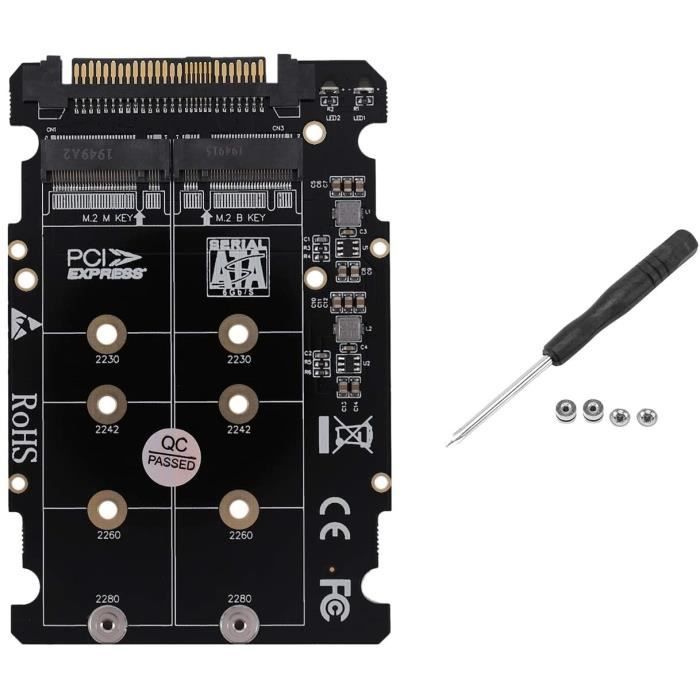 M.2 Adaptateur Ssd vers U.2 2In1 M.2 Nvme Et Sata-Bus Ngff Ssd vers PCI-E Adaptateur U.2 Sff ...