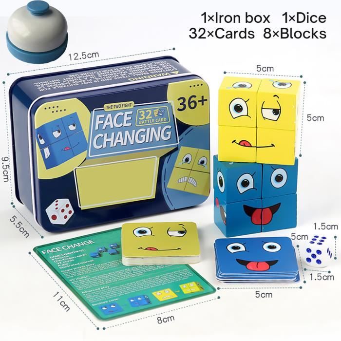 Set 2 avec cloche-Jeu de cube à changement de visage pour enfants ...