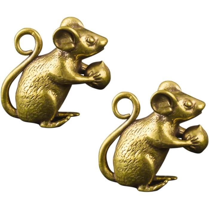 Lot De 2 Rats Pour Sculptures Vintage Chinoises Jouets Mini Richesse ...