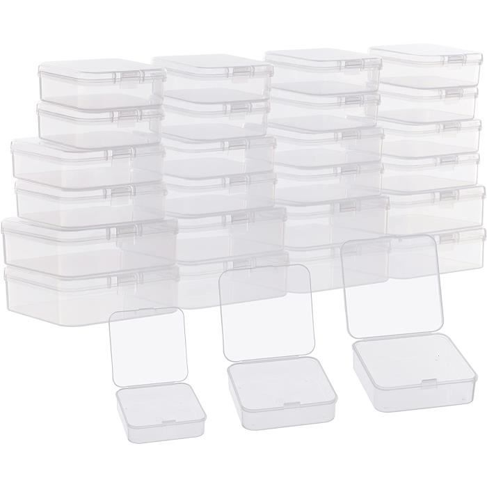 Petites Boites Plastiques Transparentes avec Couvercle Rabattable (Lot ...