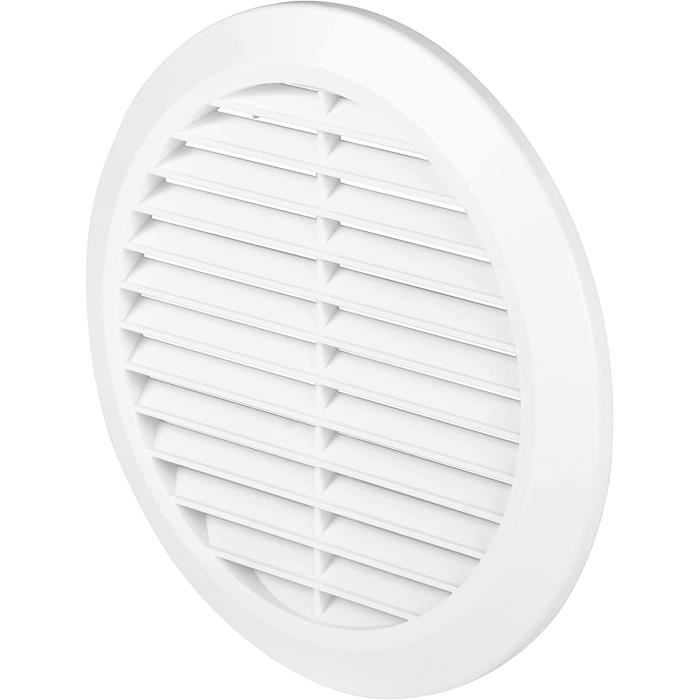 AWENTA Grille de ventilation ronde Ø 100 à 150 mm, plastique blanc ...