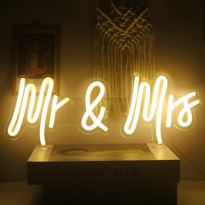 Mr Mrs Neon Signs Neon Light Led Enseigne Néon Décorative Pour Chambre ...