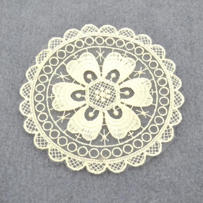 Lot De 4 Sets De Table Brodés En Dentelle De 13 Cm, Napperons Ronds En ...